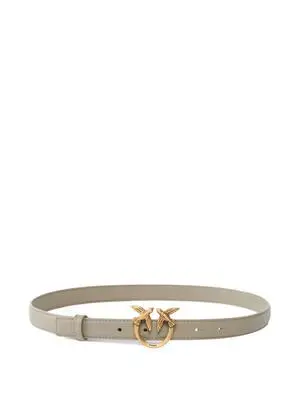 Pinko Leather Belt With Bird Buckle - Neutrals