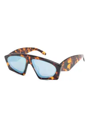 Henrik Vibskov Tortoiseshell Geometric Frame Sunglasses