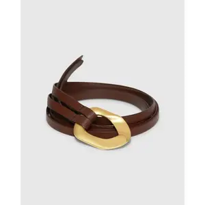 BELLE & BLOOM Dream On Leather Belt - Brown