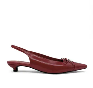 AMIE RAFA Montecito Kitten Heels - Burgundy