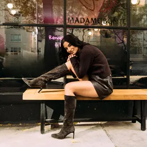 AMIE RAFA Mishel Knee High Suede Boots - Brown