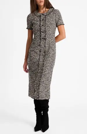Santorelli Cass Midi Tweed Dress