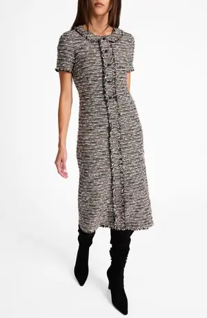 Santorelli Cass Midi Tweed Dress