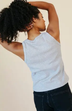 POPLINEN Charlie Ribbed Tank - Heather Gray