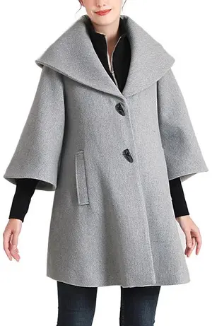 KIMI + KAI Aanya A-line Wool Coat With Removable Bib