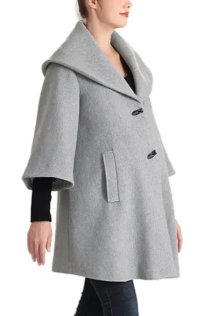 KIMI + KAI Aanya A-line Wool Coat With Removable Bib