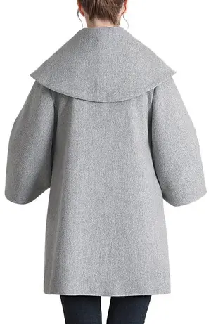 KIMI + KAI Aanya A-line Wool Coat With Removable Bib