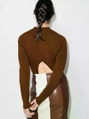 LOW CLASSIC Mock Neck Cutout Back Jumper