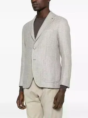 Tagliatore Glen Plaid Wool Jacket - Grey