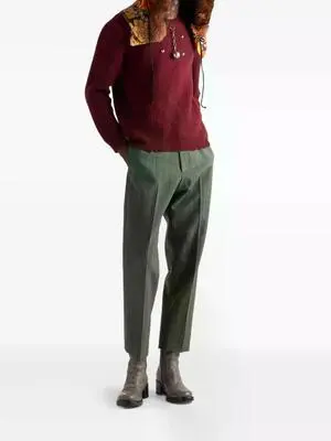 Prada Wool Crew-neck Sweater With Pendant - Red