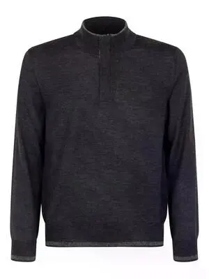 Canali High-neck Long Sleeve Sweater - Grey
