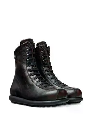 Camper Ariel Lace-up Leather Boots - Red