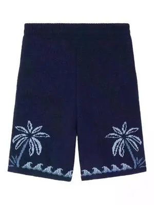 Alanui Palm-tree Motif Shorts - Blue