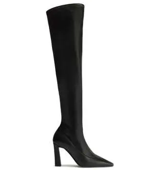 GIUSEPPE ZANOTTI Leather-Effect Over-The-Knee Boots - Black