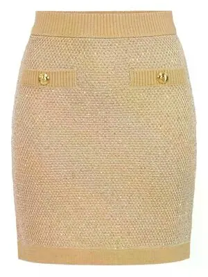 Elisabetta Franchi Knitted Mini Skirt - Neutrals