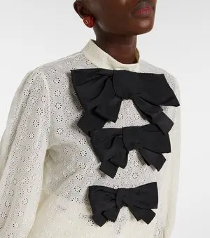Valentino Garavani Mossi Bow-detail Cotton Top