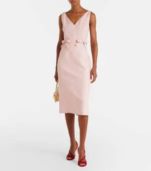 Valentino Garavani Crepe Couture Bow-detail Midi Dress - Pink