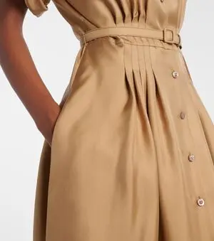 Ralph Lauren Silk Satin Midi Shirt Dress