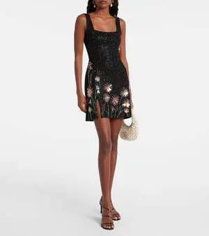 Staud Le Sable Beaded Minidress
