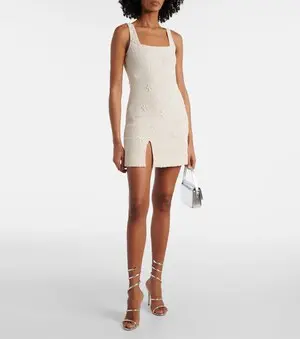 Staud Le Sable Beaded Minidress - White