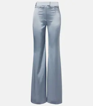 Galvan Julianne High-Rise Wide-Leg Pants Blue
