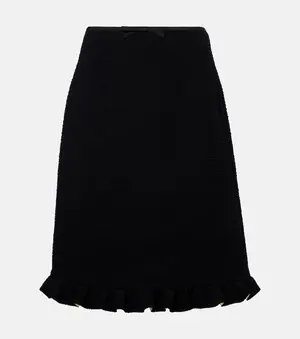 Valentino Garavani Wool-blend Mini Skirt With Ruffle Detail