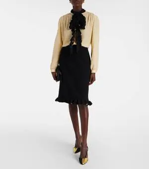 Valentino Garavani Wool-blend Mini Skirt With Ruffle Detail