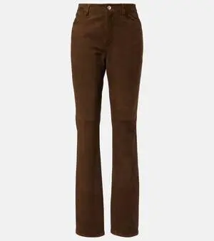 Proenza Schouler Maxine Suede Straight Leg Pants - Brown