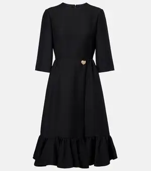 Valentino Garavani Crepe Couture Ruffled Midi Dress - Black