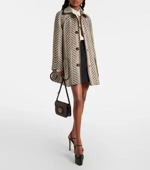 Valentino Garavani Vgold Wool And Cashmere Coat - Brown