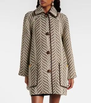 Valentino Garavani Vgold Wool And Cashmere Coat - Brown