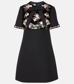 Valentino Garavani Crepe Couture Embellished Mini Dress - Black