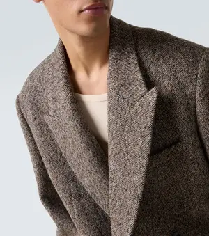 Dries Van Noten Oversized Wool-blend Tweed Blazer