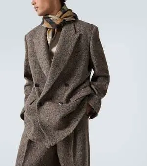 Dries Van Noten Oversized Wool-blend Tweed Blazer
