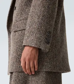 Dries Van Noten Oversized Wool-blend Tweed Blazer