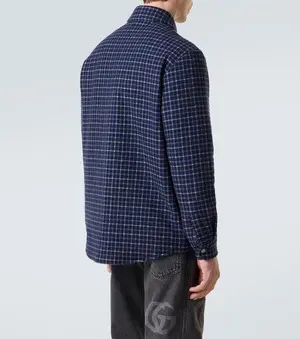 Gucci Double G Plaid Wool-blend Overshirt