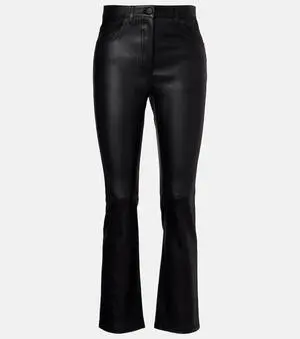 JOSEPH Duke Leather Slim Pants - Black