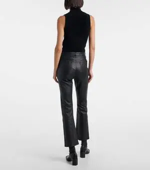 JOSEPH Duke Leather Slim Pants - Black