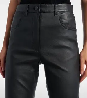 JOSEPH Duke Leather Slim Pants - Black