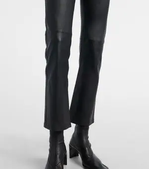 JOSEPH Duke Leather Slim Pants - Black