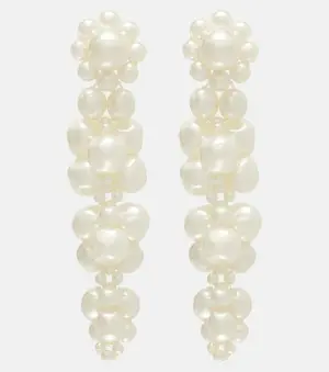 Simone Rocha Drip Faux Pearl Drop Earrings - White