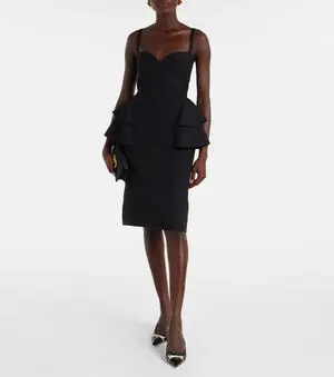 Valentino Garavani Crepe Couture Tiered Midi Dress - Black