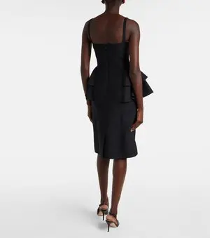 Valentino Garavani Crepe Couture Tiered Midi Dress - Black