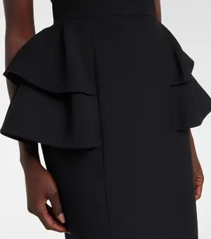Valentino Garavani Crepe Couture Tiered Midi Dress - Black