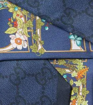 Gucci Gg Floral Silk Scarf