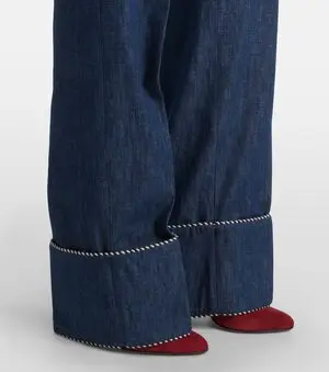 Valentino Garavani Straight Chambray Pants