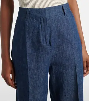 Valentino Garavani Straight Chambray Pants