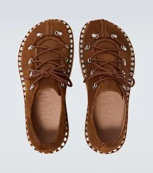 Loewe Studded Suede Lace-up Shoes