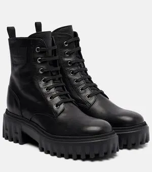 Hogan H700 Leather Combat Boots