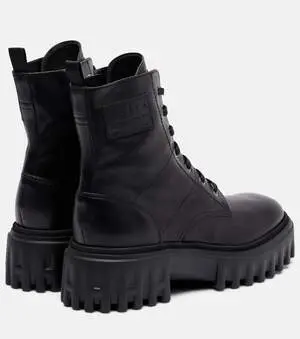 Hogan H700 Leather Combat Boots